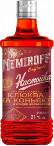 Купить Ликер OPVZ, "Nemiroff" Cranberry with Cognac, 0.5 л - "Немирофф ...