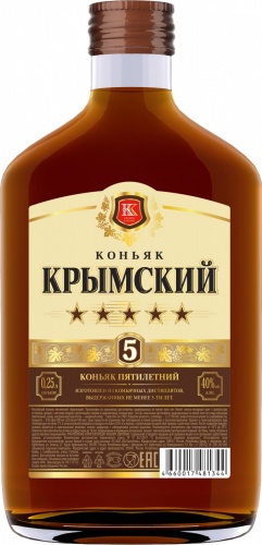 Купить Коньяк "Крымский" 5-летний, 250 мл - "Krymskij" 5 Years Old, 0. ...