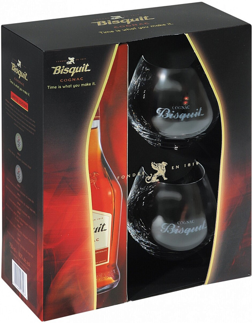 Купить Коньяк "Bisquit" Classique VS, gift set with 2 glasses, 0.7 л ...