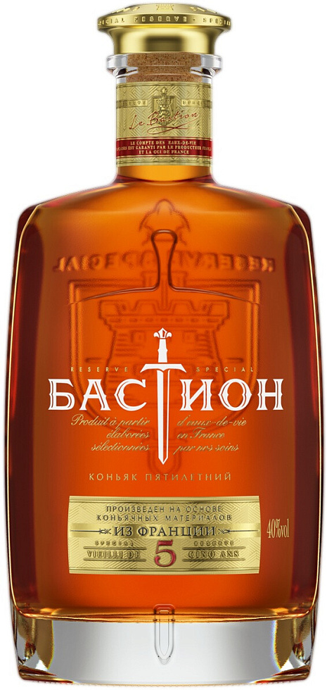 Купить Коньяк "Бастион" 5 лет выдержки, 1 л - "Bastion" 5 years old, 1 литр