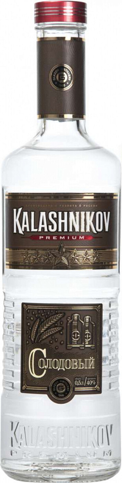 Купить Водка "Калашников" Солодовый, 0.5 л - "Kalashnikov" Malt, 500 мл